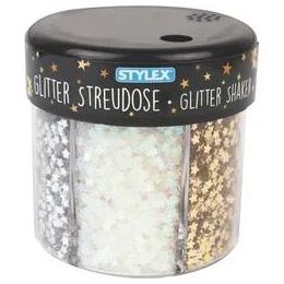 Stylex Glitter-Streudeko, Herzen und Sterne in Streudose, zum Basteln und Verzieren