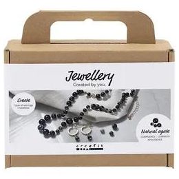 Creativ Company Mini Kreativ Set Schmuck, Halskette und Ohrringe, Schwarz, Wei&szlig;