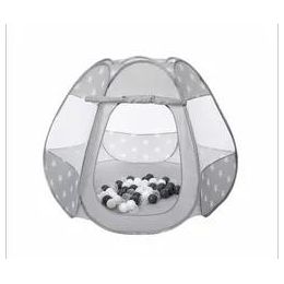 KNORRTOYS 55341 - B&auml;llebad - Bellox Grey white stars, inkl. 50 B&auml;lle grey, creme, transparent