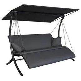 Hollywoodschaukel "Swing Zip anthrazit", grau (dunkelgrau), B:210cm H:160cm T:145cm, Obermaterial: 100% Polyacryl, Angerer FREIZEITM&Ouml;BEL, Hollywoodschaukeln, wetterfest