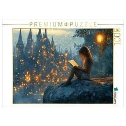 Calvendo Puzzle Das Schloss der Feen - M&auml;dchen liest ein Buch 1000 Teile Lege-Gr&ouml;&szlig;e 64x48cm Foto-Puzzle f&uuml;r gl&uuml;ckliche Stunden
