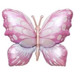 Rico Design Folienballon Princess Butterfly, Pink/Orange, 1 Stk, 77 x 57 cm