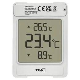 TFA Dostmann Digitales Fensterthermometer WINDOO Fenster-Thermometer Grau 30.1067.15