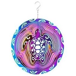 Invento Kinetic Art: Metal Hanging Wind Spinner: 3D Vibrant Turtle