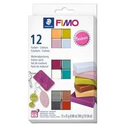 Staedtler FIMO soft 8023, ofenh&auml;rtende Modelliermasse, Fashion Colours, 12 Halbbl&ouml;cken &aacute; 25 g