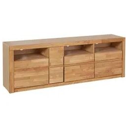 Lowboard OTTO HOME "Silkeborg", braun (eiche teilmassiv), B:160cm H:55cm T:35cm, Holz teilmassiv, Sideboards, Lowboard, Breite 160 cm