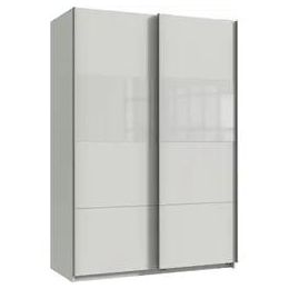 Schwebet&uuml;renschrank wimex "Bramfeld TOPSELLER Kleiderschrank", wei&szlig; (wei&szlig;, absetzung wei&szlig;glas), B:135cm H:198cm T:64cm, Schr&auml;nke, Schwebet&uuml;renschrank, mit Glaselementen und zus&auml;tzlichen Einlegeb&ouml;den