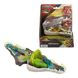 Mattel Jurassic World Rebirth, kleines Abenteuer-Spielset in Form eines Spinosaurus-Kopfes, interaktive Funktionen und Figuren