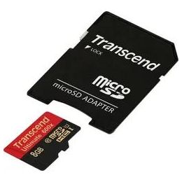 Transcend Ultimate (600x) microSDHC-Karte Industrial 8 GB Class 10, UHS-I inkl. SD-Adapter