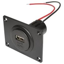 Procar Power USB Einbausteckdose mit Montageplatte Belastbarkeit Strom max.=3 A Passend f&uuml;r (Details) USB-A Steckdose 12 V zu 5 V, 24 V zu 5 V