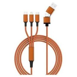 Smrter USB-Ladekabel USB 2.0 Apple Lightning Stecker, USB-A Stecker, USB-C&reg; Stecker, USB-Micro-B Stecker 1.20m Orange mit