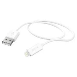 Hama USB-Ladekabel USB 2.0 Apple Lightning Stecker, USB-A Stecker 1.00m Wei&szlig; 00201579