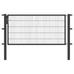 GAH Alberts Zauneinzelt&uuml;r ALBERTS "Flexo", grau (anthrazit), B:200cm H:100cm, Stahl, Tore, 200 cm Breite, in versch. H&ouml;hen