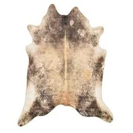 Fellteppich Gino Falcone "Emilia" Gr. 3, braun, B:130cm H:3mm L:170cm, Kunstfaser, Teppiche, Fellteppich, Kunstfell, bedruckt, Kuhfell-Optik, ideal im Wohnzimmer & Schlafzimmer