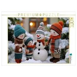 Calvendo Puzzle Winterspa&szlig; beim Schneemannbauen 1000 Teile Lege-Gr&ouml;&szlig;e 64x48cm Foto-Puzzle f&uuml;r gl&uuml;ckliche Stunden