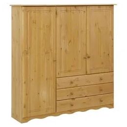 W&auml;scheschrank Home Affaire "Minik", beige (natur gebeizt, gewachst), B:140cm H:140cm T:35cm, Massivholz, Schr&auml;nke, Mehrzweckschrank, aus sch&ouml;nem massivem Kiefernholz, in unterschiedlichen Farbvarianten