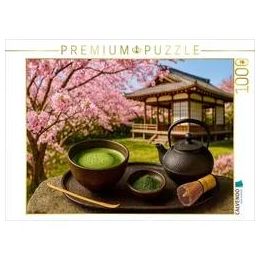 Calvendo Puzzle Japan: Matcha und Kirschbl&uuml;te 1000 Teile Lege-Gr&ouml;&szlig;e 64x48cm Foto-Puzzle f&uuml;r gl&uuml;ckliche Stunden
