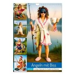 Angeln mit Biss - Lustiger Kalender f&uuml;r Angler mit Charme (Wandkalender 2026 DIN A4 hoch), Calvendo Monatskalender