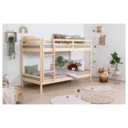 Etagenbett OTTO HOME "Ren&eacute;, Hochbett, Stockbett, TOPSELLER 2 Farben, Schubkasten optional", beige (kiefer massiv natur), B:98cm H:140cm L:206cm, Etagenbetten, Etagenbett, FSC zertifiziertes Massivholz, mit Trittleiter + Rundum-Absturzschutz