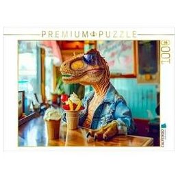Calvendo Puzzle Eiszeit - Dino genie&szlig;t sein Dessert 1000 Teile Lege-Gr&ouml;&szlig;e 64x48cm Foto-Puzzle f&uuml;r gl&uuml;ckliche Stunden