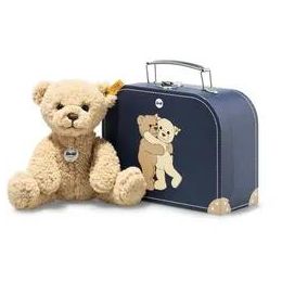 Steiff 114021 - Ben Teddyb&auml;r mit Koffer, Pl&uuml;sch-B&auml;r hellbraun, 25 cm
