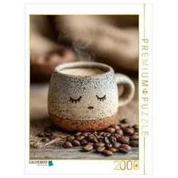 Calvendo Puzzle M&uuml;der Kaffee mit Schlafaugen - Sanftes Morgenmotiv f&uuml;r Kaffeefans 2000 Teile Lege-Gr&ouml;&szlig;e 90x67cm Foto-Puzzle f&uuml;r gl&uuml;ckliche Stunden