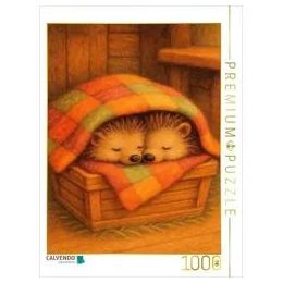 Calvendo Puzzle Zwei Igel kuscheln unter einer Decke 1000 Teile Lege-Gr&ouml;&szlig;e 64x48cm Foto-Puzzle f&uuml;r gl&uuml;ckliche Stunden