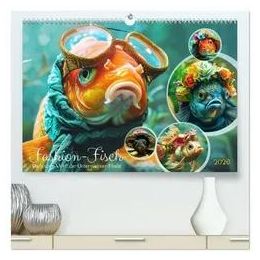 Calvendo Fashion-Fisch. Die lustige Welt der Unterwasser-Mode (hochwertiger Premium Wandkalender 2026 DIN A2 quer), Kunstdruck in Hochglanz