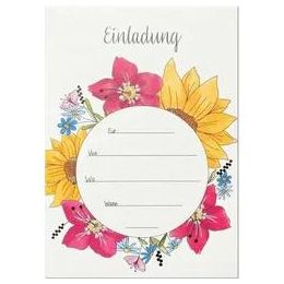 KEITCARDS Einladungskarte Blumen, Karte f&uuml;r Einladung, Geburtstag, Party, Jubil&auml;um, 1 St&uuml;ck