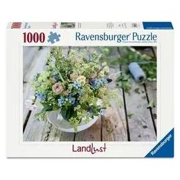 Ravensburger Landlust Puzzle 1000 Teile - Sommerlicher Wiesenstrau&szlig; mit Himmelblauem S&uuml;dstern