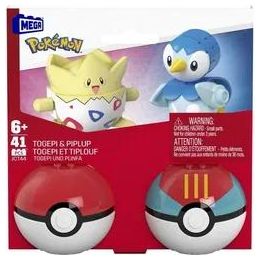 Mattel MEGA Pok&eacute;mon Pok&eacute;ball 2er-Pack Bauspielzeug-Set mit 2 Actionfiguren (41 Teile) f&uuml;r Kinder