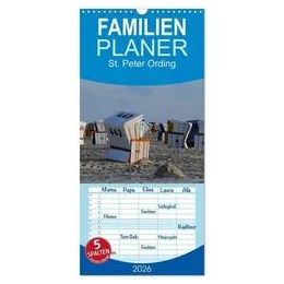 Familienplaner 2026 - St. Peter Ording mit 5 Spalten (Wandkalender, 21 x 45 cm) Calvendo