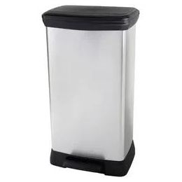 curver Deco bin metalics 254620 M&uuml;lleimer 46 l (B x H x T) 407 x 749 x 307 mm Silber, Schwarz 1 St.