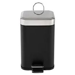 HTI-Living Treteimer eckig Jannik 3 Liter Schwarz Silber