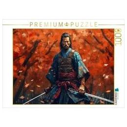 Calvendo Puzzle Bereit zum Kampf - Samurai im Herbstwald 1000 Teile Lege-Gr&ouml;&szlig;e 64x48cm Foto-Puzzle f&uuml;r gl&uuml;ckliche Stunden