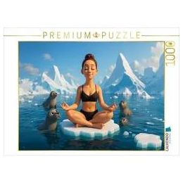 Calvendo Puzzle Meditation ins K&auml;lteland - Frau meditiert auf Eisscholle 1000 Teile Lege-Gr&ouml;&szlig;e 64x48cm Foto-Puzzle f&uuml;r gl&uuml;ckliche Stunden