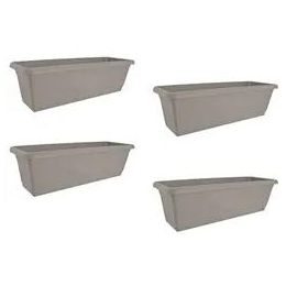 HTI-Living Blumenkasten mit Wasserspeicher 60 cm 4er Set Taupe