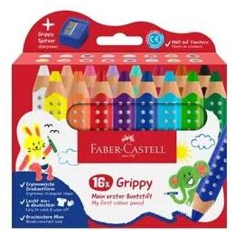 Faber-Castell Buntstifte Grippy 16er Set mit Spitzer