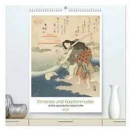 Calvendo Kimonos und Karpfenmuster (hochwertiger Premium Wandkalender 2026 DIN A2 hoch), Kunstdruck in Hochglanz