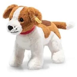 Steiff 067082 - Snuffy Hund, stehend, braun/wei&szlig;, Pl&uuml;sch, 27 cm