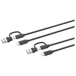 Speed-Link SPEEDLINK STREAM Play & Charge USB-C/A to USB-C Cable Set - for PS5/Xbox Series X/S/Switch 2/Switch/OLED/Lite, black