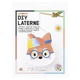 FOLIA Bastelartikel DIY Laterne Fuchs (FOX) inkl. 1 LED-Licht und Batterien