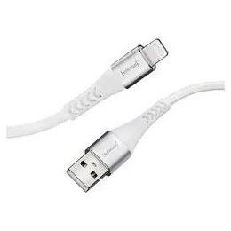 Intenso USB-Kabel USB 2.0 USB-A Stecker, Apple Lightning Stecker 1.50 m Wei&szlig; Stoff-Ummantelung 7902102