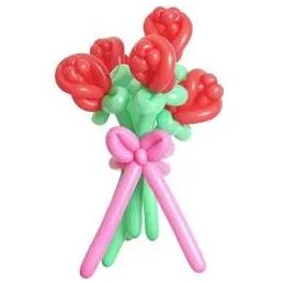 Rico Design Ballonstrau&szlig; Rosen, Rot, 12 Stk f&uuml;r 5 Blumen + Schleife