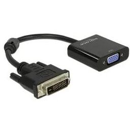Delock 65658 DVI / VGA Adapter [1x DVI-Stecker 24+1pol. - 1x VGA-Buchse] Schwarz mit Ferritkern 16.00 cm