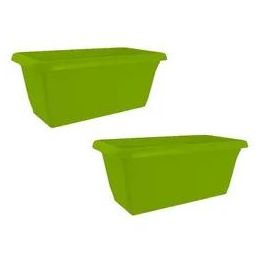 HTI-Living Blumenkasten mit Wasserspeicher 40 cm 2er Set Gr&uuml;n