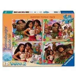 Ravensburger Kinderpuzzle 4x100 Teile - Disney Vaiana 2 - Abenteuer in Ozeanien