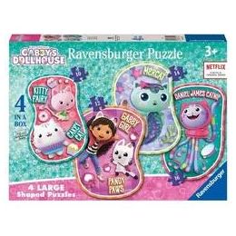 Ravensburger Kinderpuzzle 03170 - Es ist Zeit f&uuml;r Gabby! - 4 konturgeformte Puzzles mit 10, 12, 14 und 16 gro&szlig;en, stabilen Puzzleteilen, f&uuml;r kleine Fans der Serie Gabby s Dollhouse ab 3 Jahren