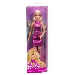 Barbie Fashionista Puppe im pinken Metallic-Kleid mit Herz-Aussparung