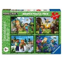 Ravensburger Kinderpuzzle 4x100 Teile - Minecraft - Biome erforschen